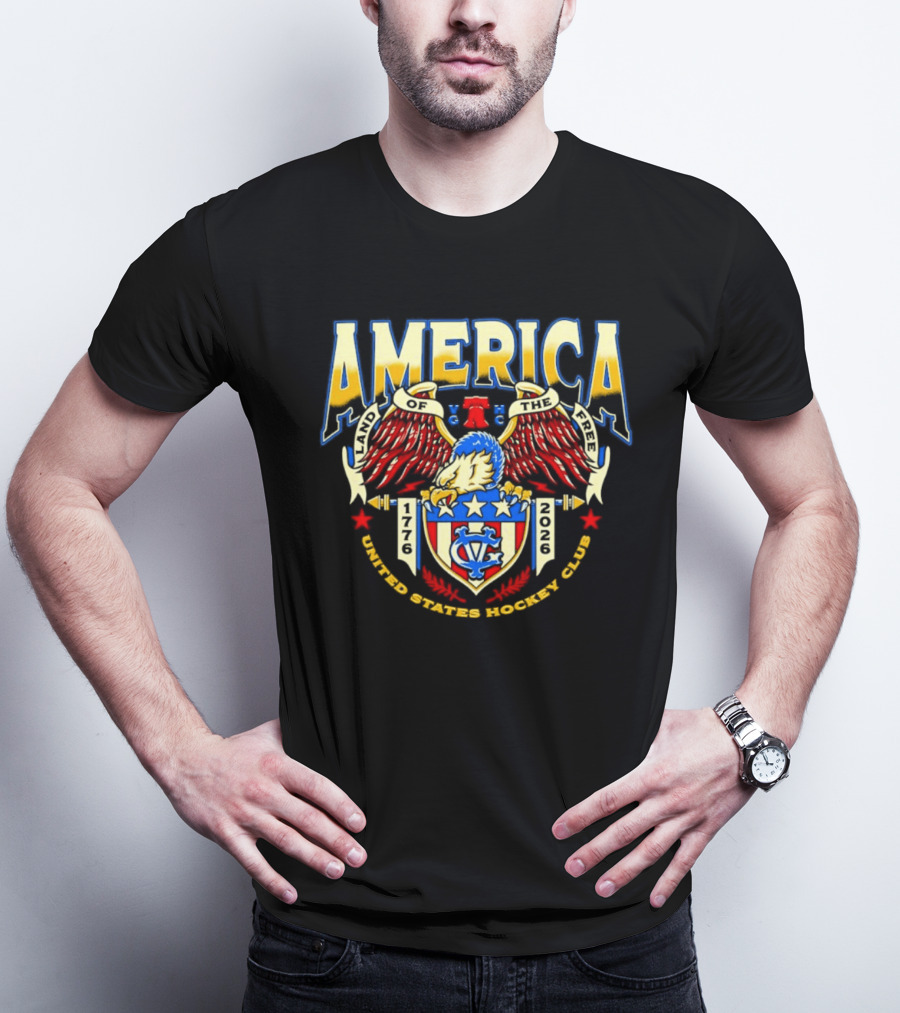 America Land Of The Free 1776 2026 United States Hockey Club 250th Anniversary T-Shirt
