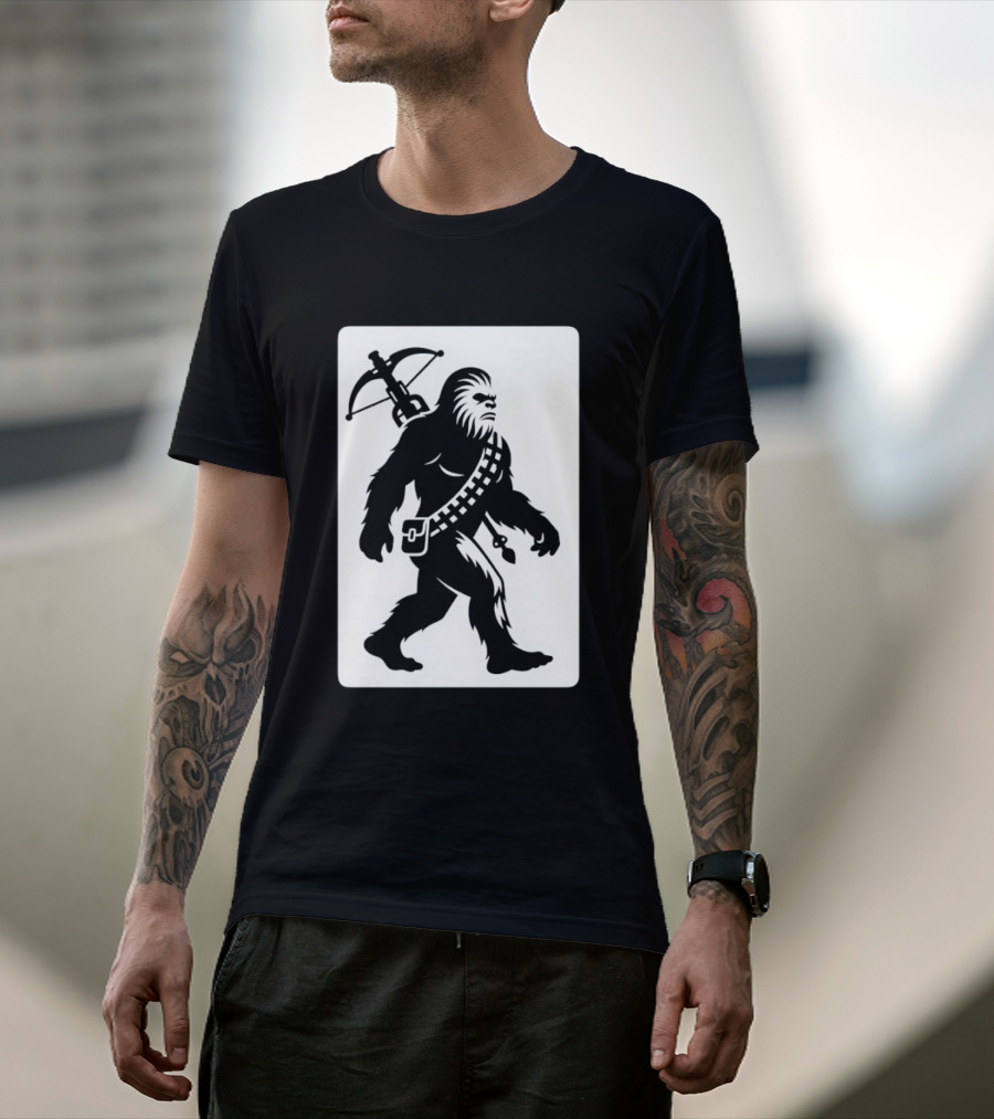 Chewbacca Bigfoot Star Wars Wookiee Hunter Sci Fi Creature Crossbow Trekker T-Shirt