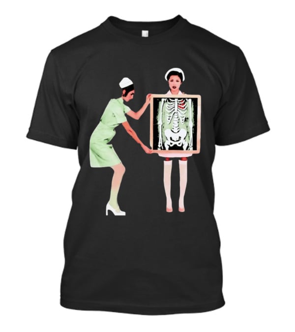 Nurse With X Ray Skeleton And Red Heart T-Shirt