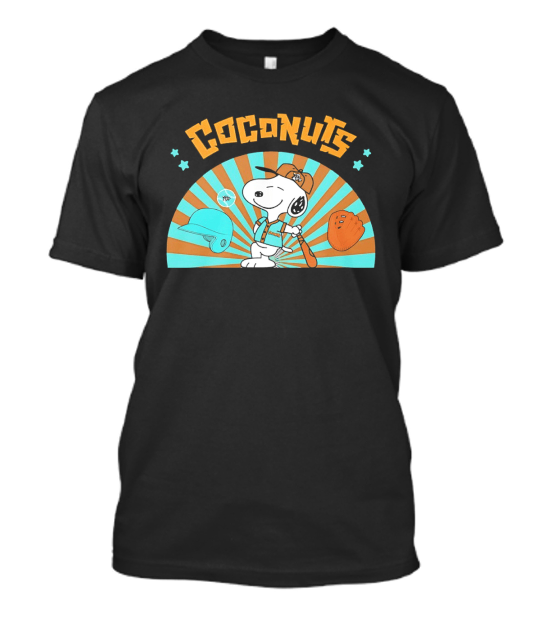 Snoopy Coconuts Baseball Player Cartoon Dog Peanuts Charlie Brown T-Shirt