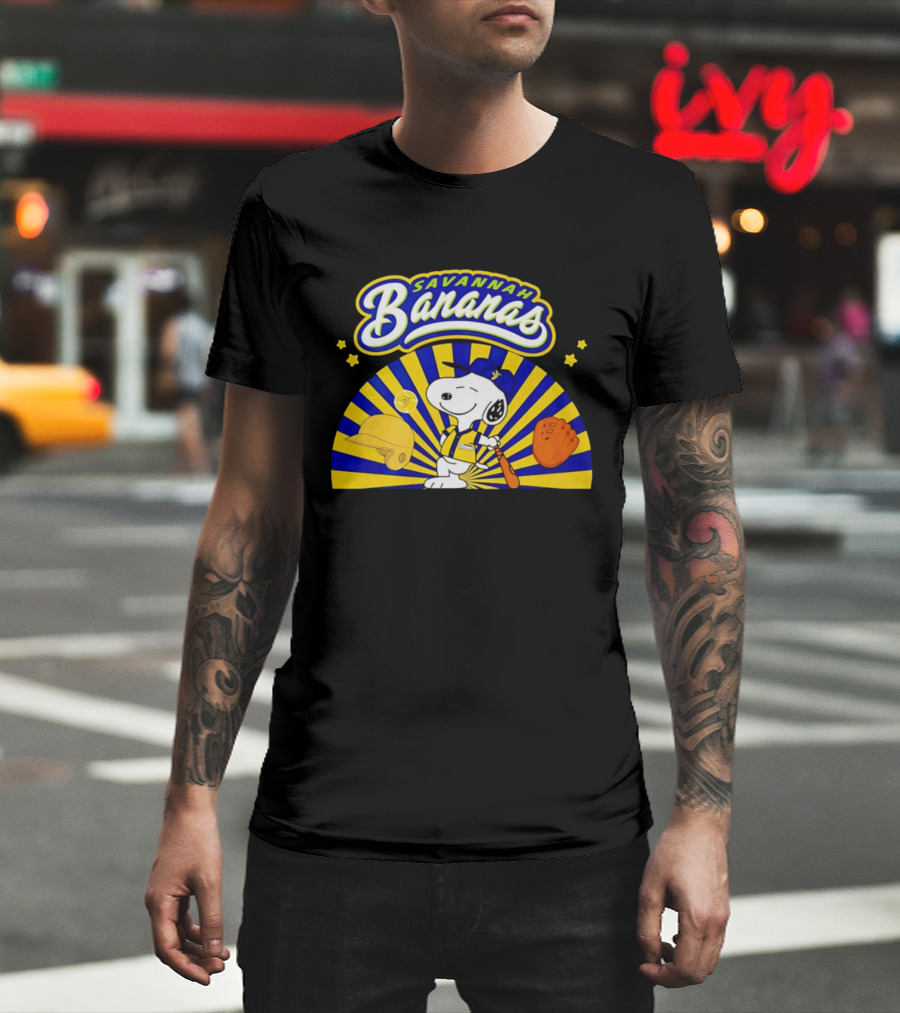 Snoopy Savannah Bananas Baseball Batting Stance T-Shirt