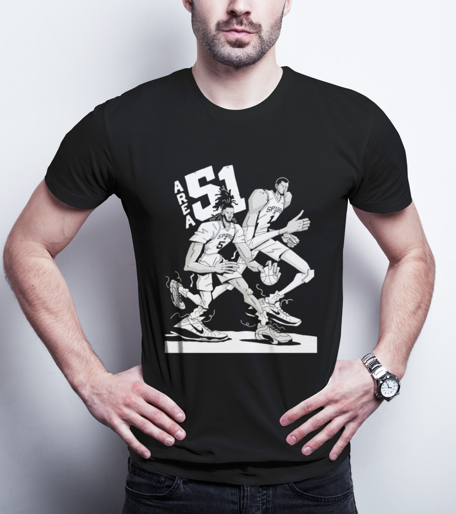 Spurs Area 51 Basketball Duo Aliens T-Shirt