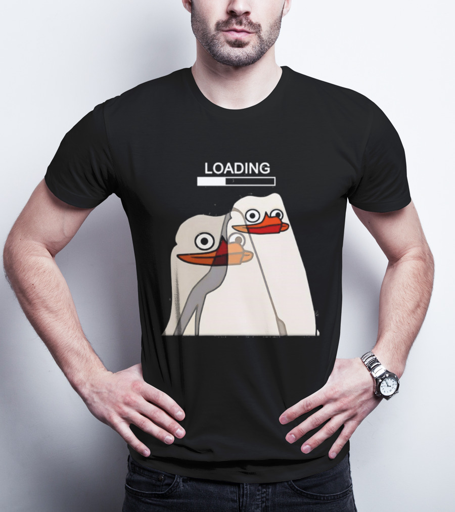 LOADING Penguins With Loading Bar Visual Effect T-Shirt
