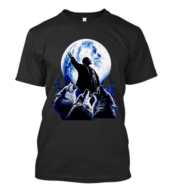 Vladimir Lenin Moon Wolves Howling Speaker T-Shirt