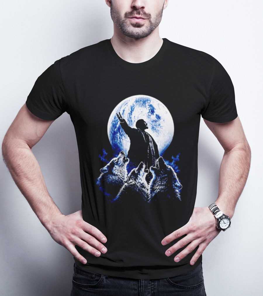 Vladimir Lenin Moon Wolves Howling Speaker T-Shirt