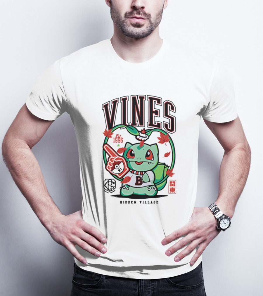 Vines Bulbasaur Hidden Village Varsity League 1996 T-Shirt