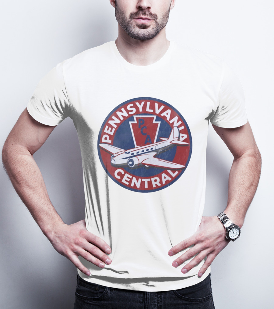 Pennsylvania Central PCA Aviation Travel Retro Vintage Airplane T-Shirt