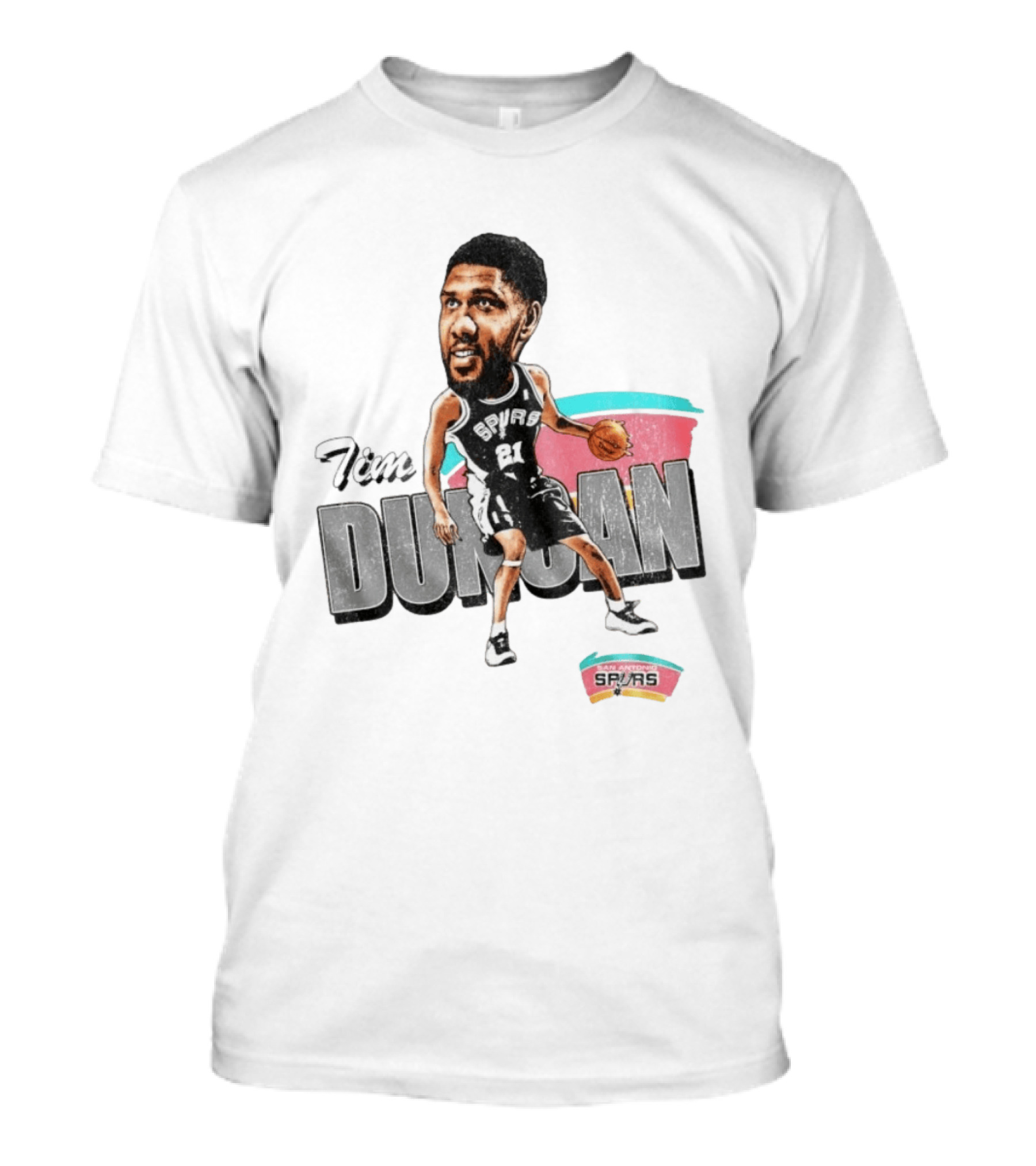 San Antonio Spurs Tim Duncan NBA Basketball Bobblehead 21 T-Shirt