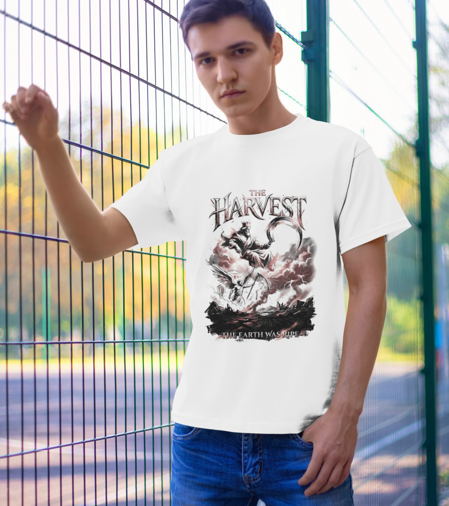 The Harvest Ripe Earth Dark Reaper Scythe T-Shirt