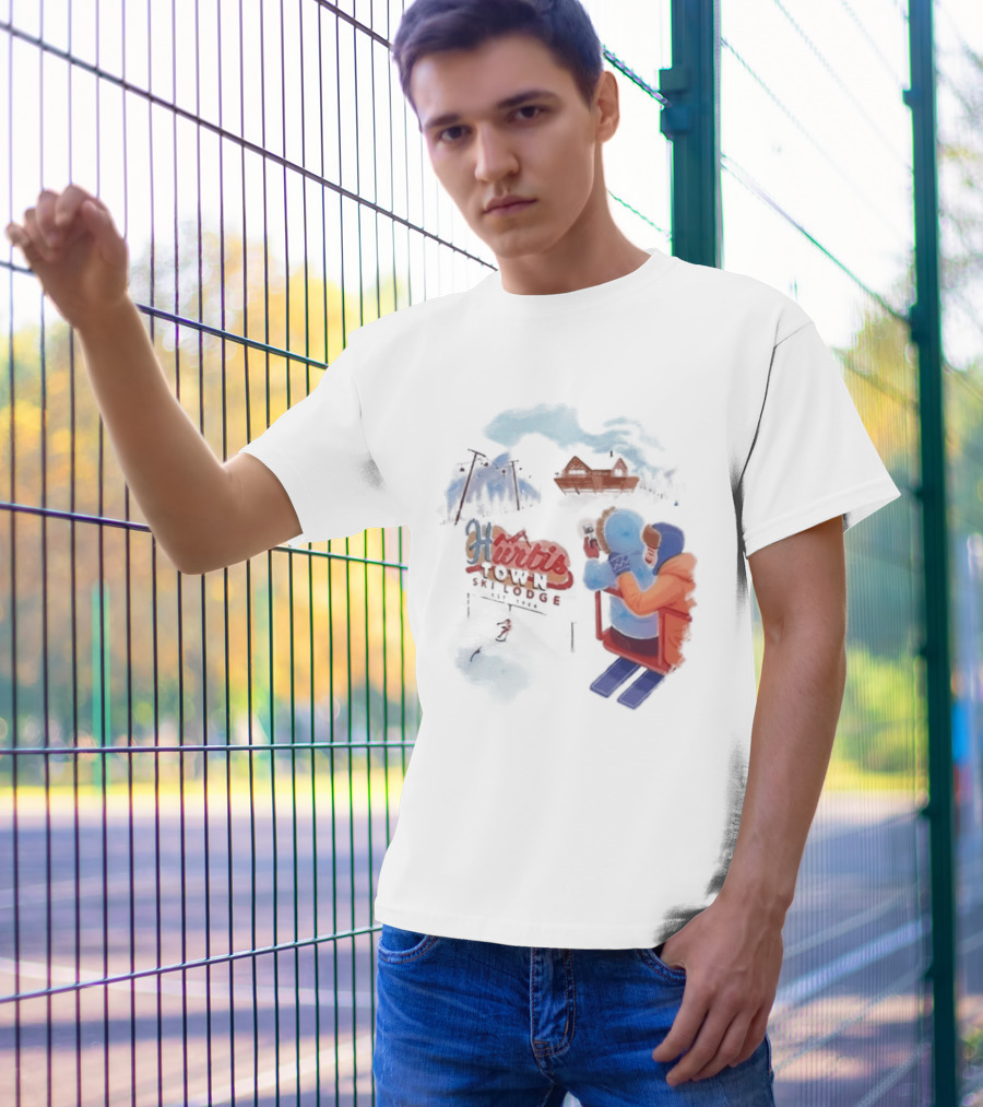 Kurtis Conner Ski Lodge Vintage Aesthetic Winter Scene T-Shirt
