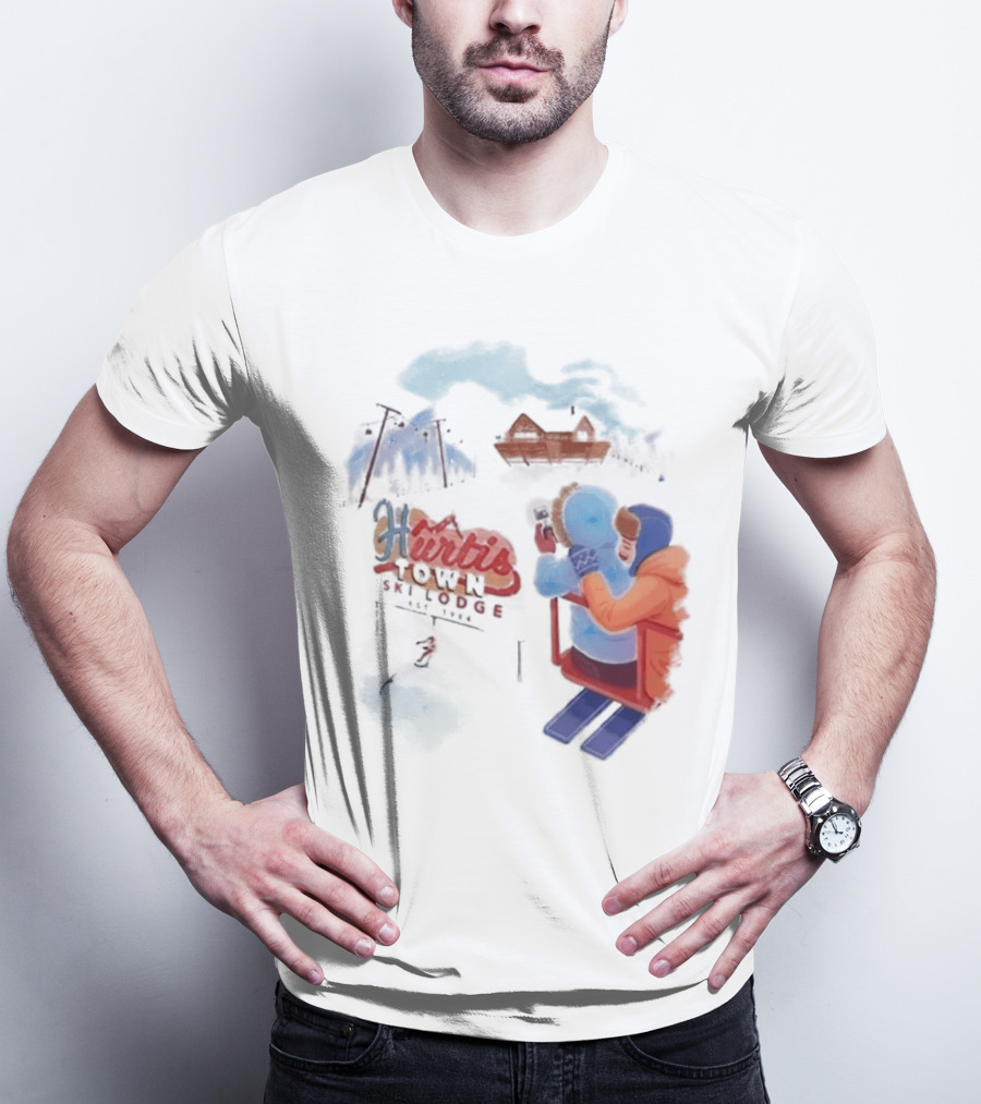 Kurtis Conner Ski Lodge Vintage Aesthetic Winter Scene T-Shirt