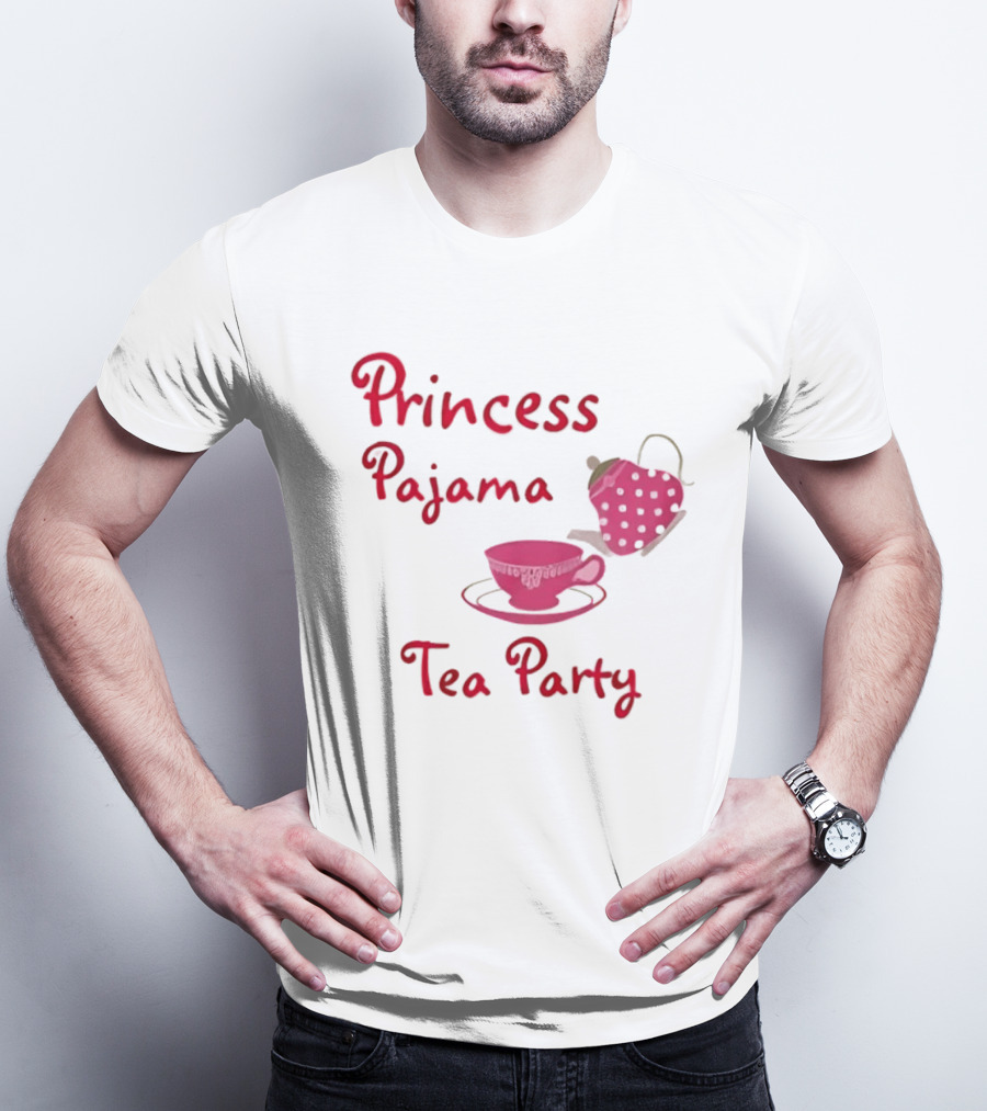 Princess Pajama Tea Party Pink Tea Set T-Shirt