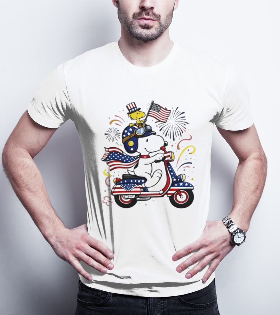 Snoopy Woodstock 250th Anniversary USA Patriotic Peanuts Celebration T-Shirt