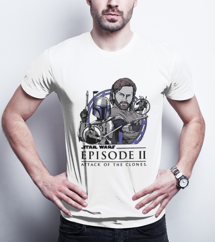 Star Wars Episode II Attack Of The Clones Kamino Battle Scene T-Shirt