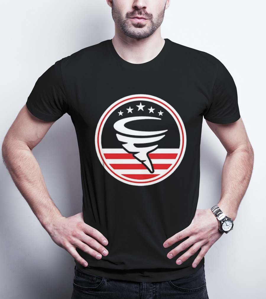 American Flag Cyclone Stars Stripes Circle T-Shirt