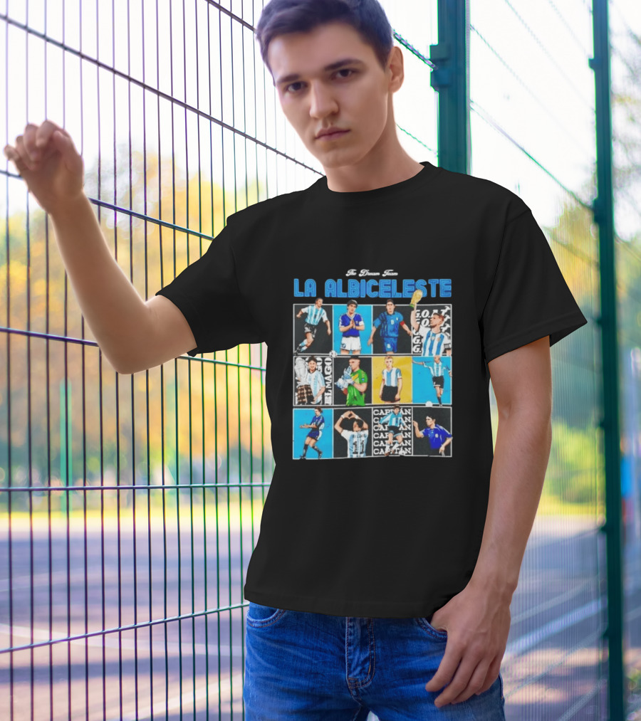 La Albiceleste Football Legends The Dream Team Soccer Series Argentina T-Shirt