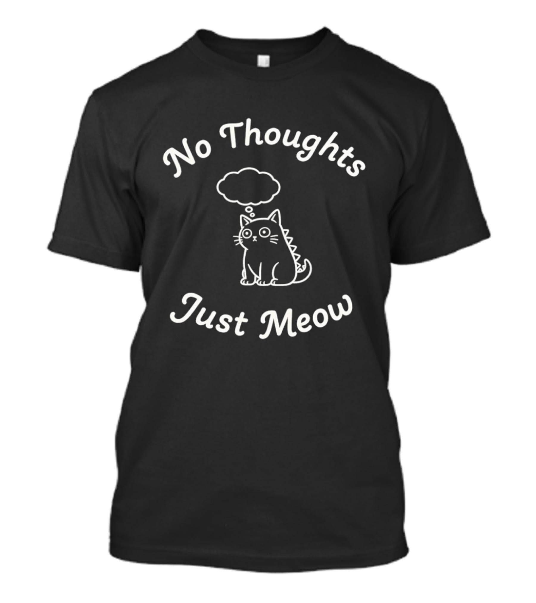 No Thoughts Just Meow Stegosaurus Cat Thought Bubble T-Shirt