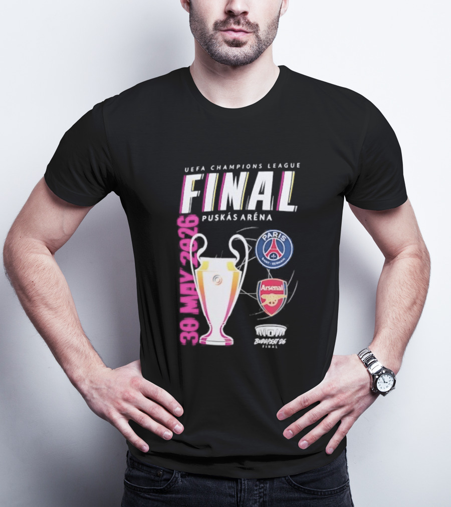 PSG Vs Arsenal UEFA Champions League Final 2026 Puskás Arena T-Shirt