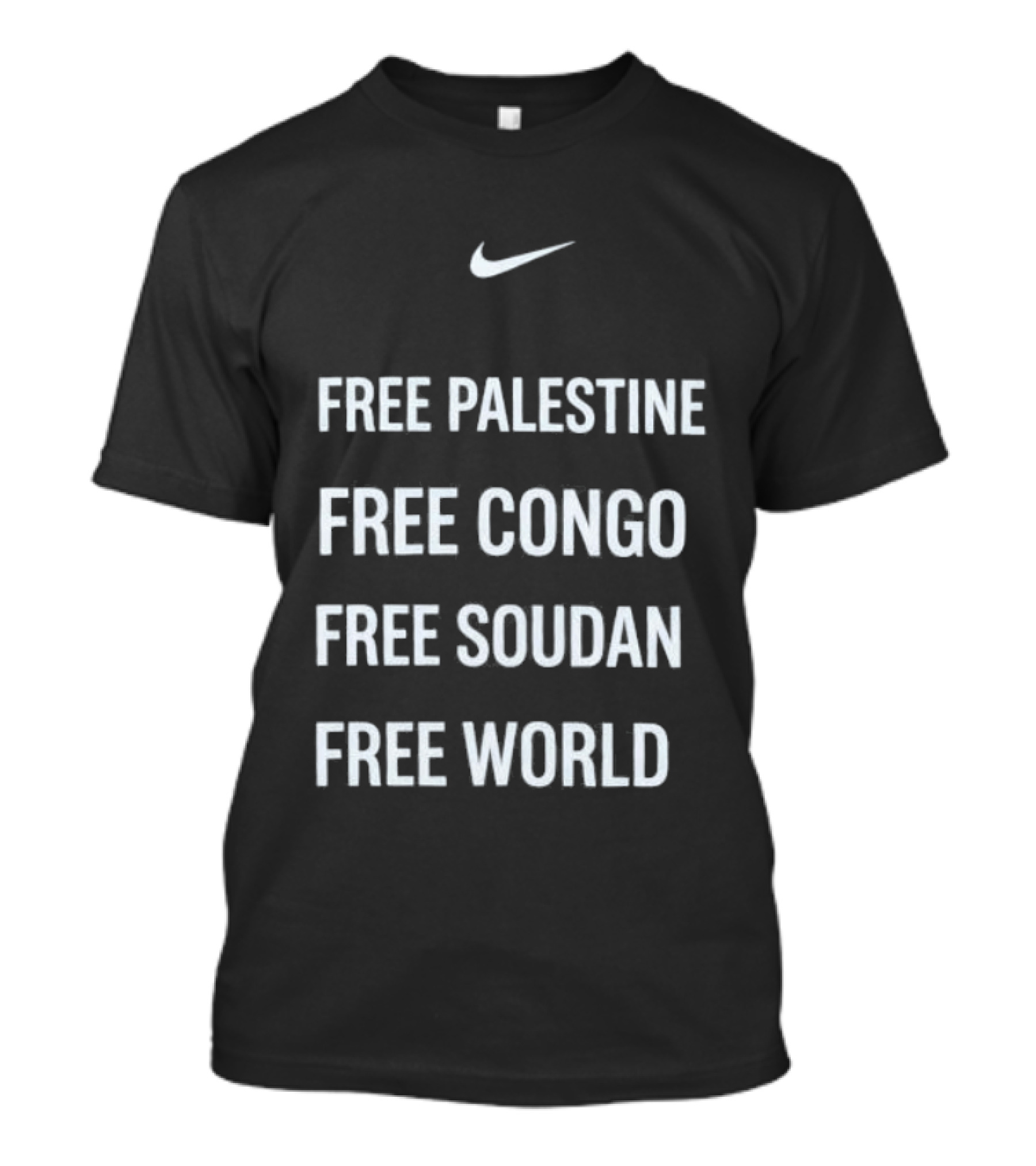 Nike Inspired Free Palestine Free Congo Free Sudan Free World T-Shirt