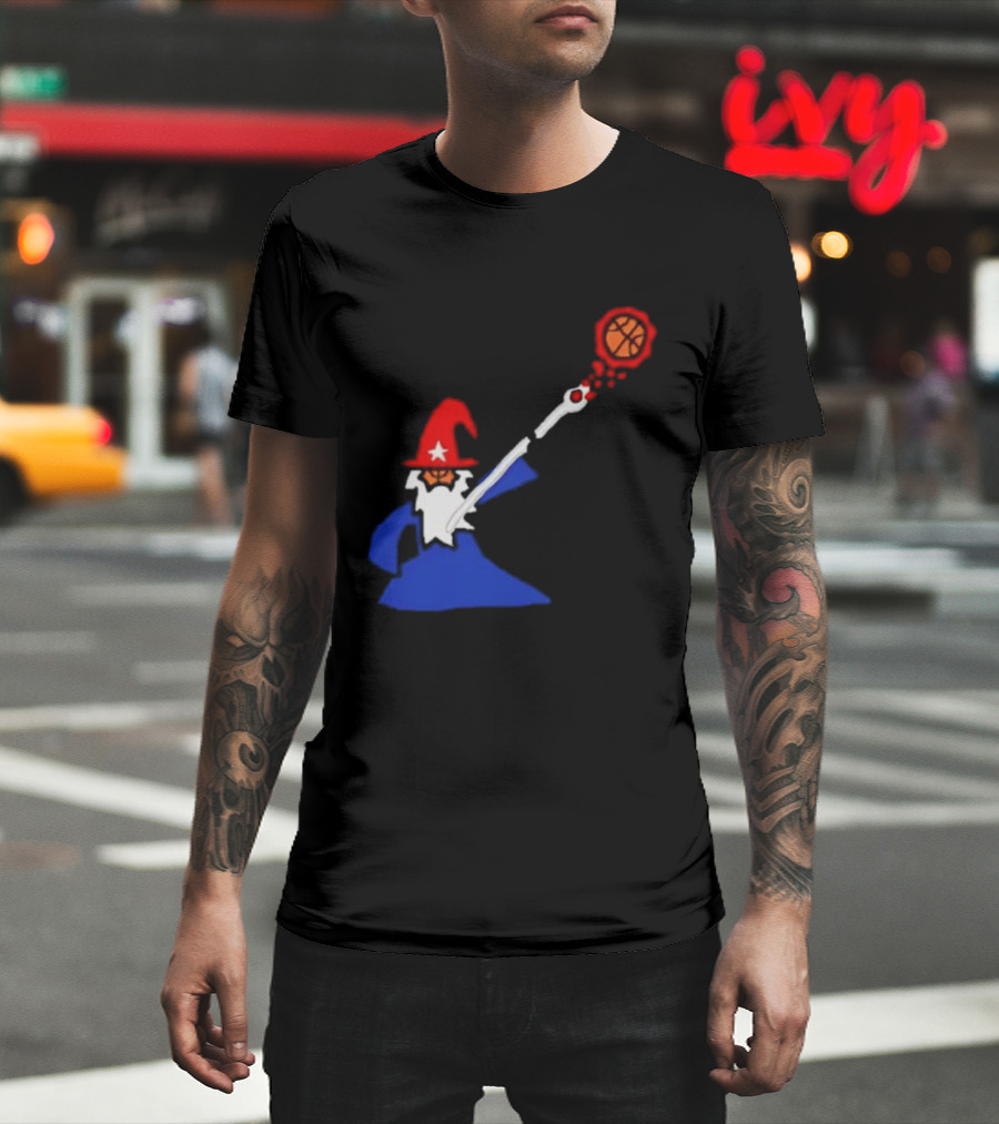Washington Wizards NBA Basketball Player Wizard Hat Star Basketball T-Shirt