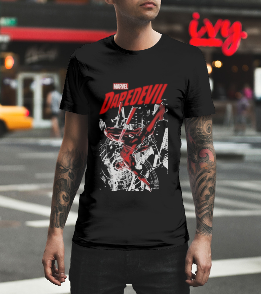 Marvel Daredevil Dynamic Acrobatics Comic Burst T-Shirt