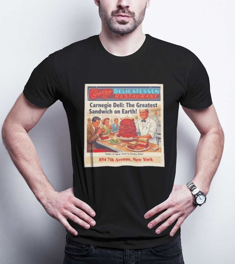 Carnegie Delicatessen Restaurant Carnegie Deli The Greatest Sandwich On Earth 854 7th Avenue New York T-Shirt