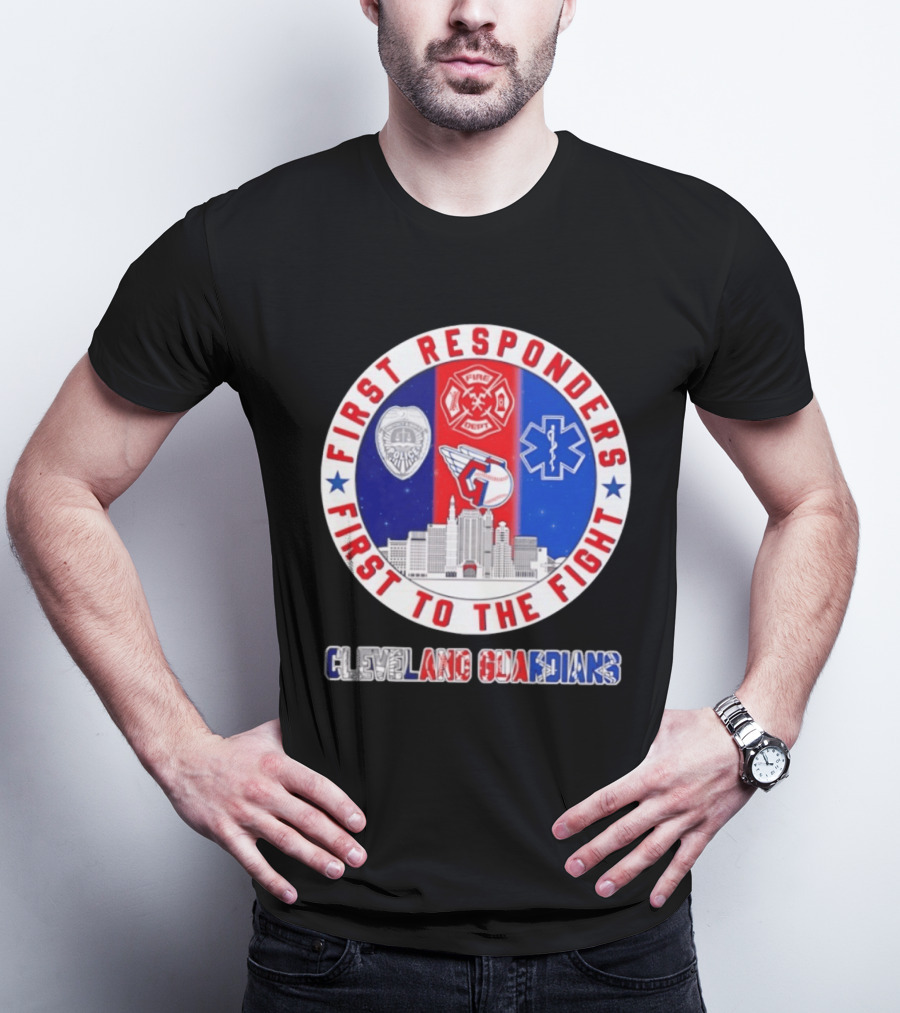 Cleveland Guardians First Responders First To The Fight Police Fire Medical Cityscape T-Shirt