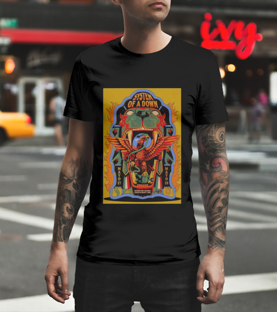 System Of A Down Mexico City Estadio GNP Seguros May 27 28 2026 T-Shirt