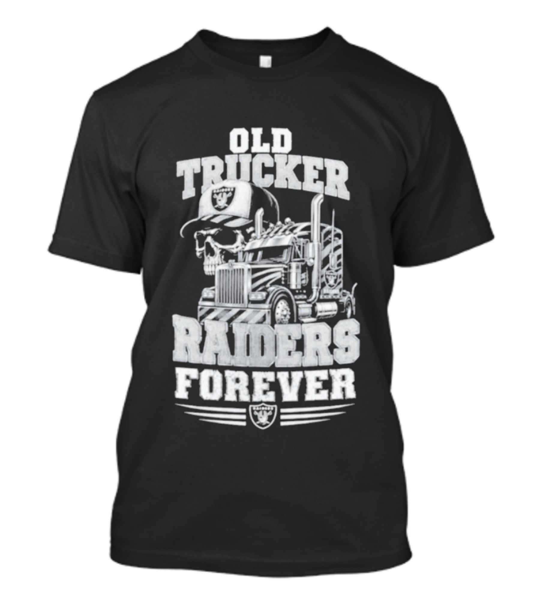 Old Trucker Raiders Forever Skull T-Shirt
