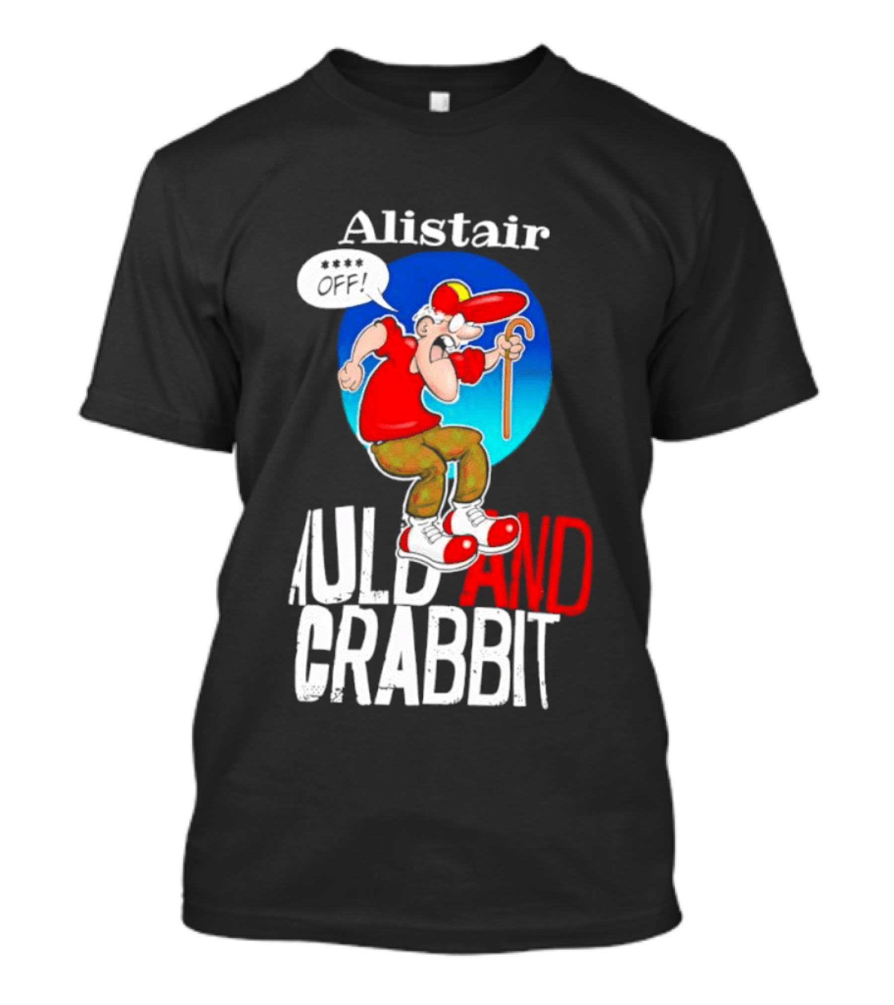 Alistair Auld And Crabbit Red Hat Cartoon Character With Cane T-Shirt
