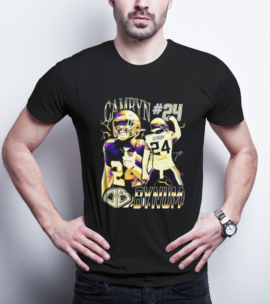 Camryn #24 Bynum Vikings Football Player Lightning T-Shirt