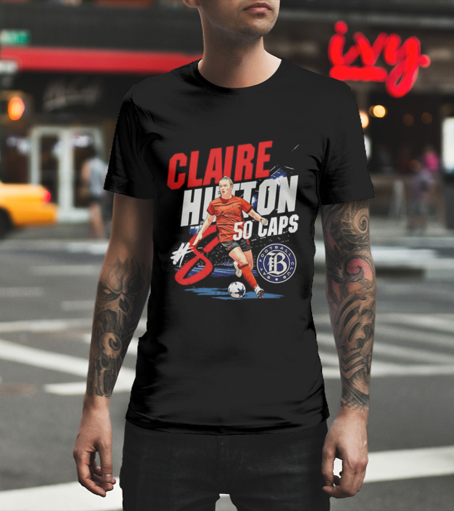 Claire Hutton Bay FC 50 Caps Number 8 Soccer Player T-Shirt