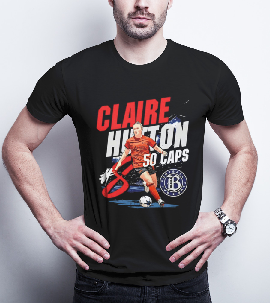 Claire Hutton Bay FC 50 Caps Number 8 Soccer Player T-Shirt