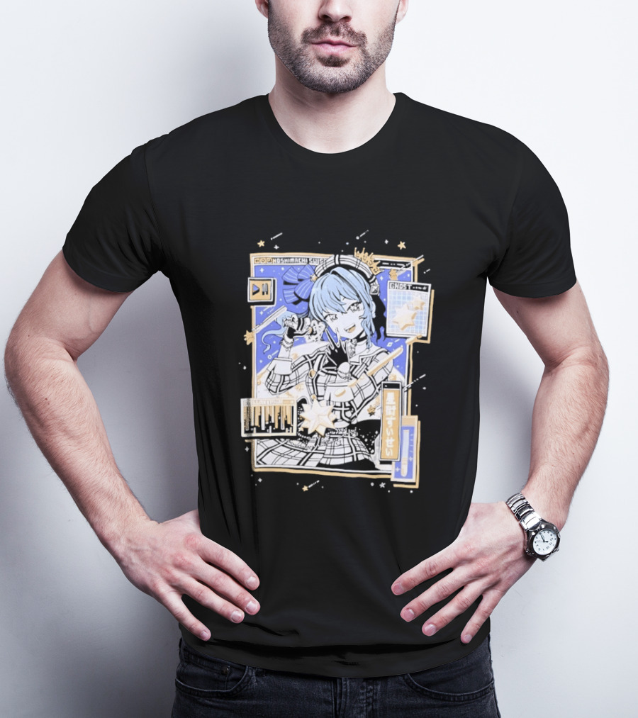 Hoshimachi Suisei GHOST Stellarstill VTuber Idol Celestial Starry Night Aesthetic T-Shirt