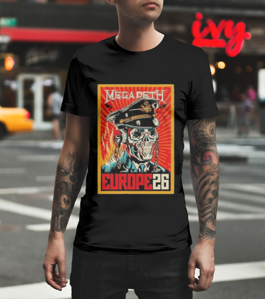 Megadeth Europe 26 Commander Vic Tour T-Shirt