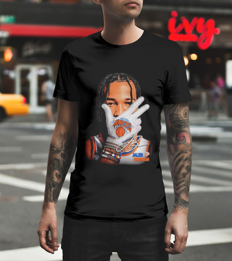 New York Knicks Jalen Brunson Iceman Burner Signature Basketball Player T-Shirt