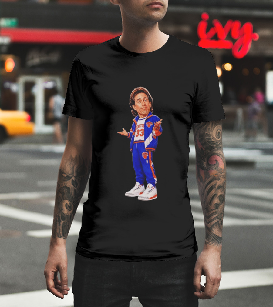 Jerry Seinfeld Knicks NBA Cartoon New York 33 Basketball T-Shirt