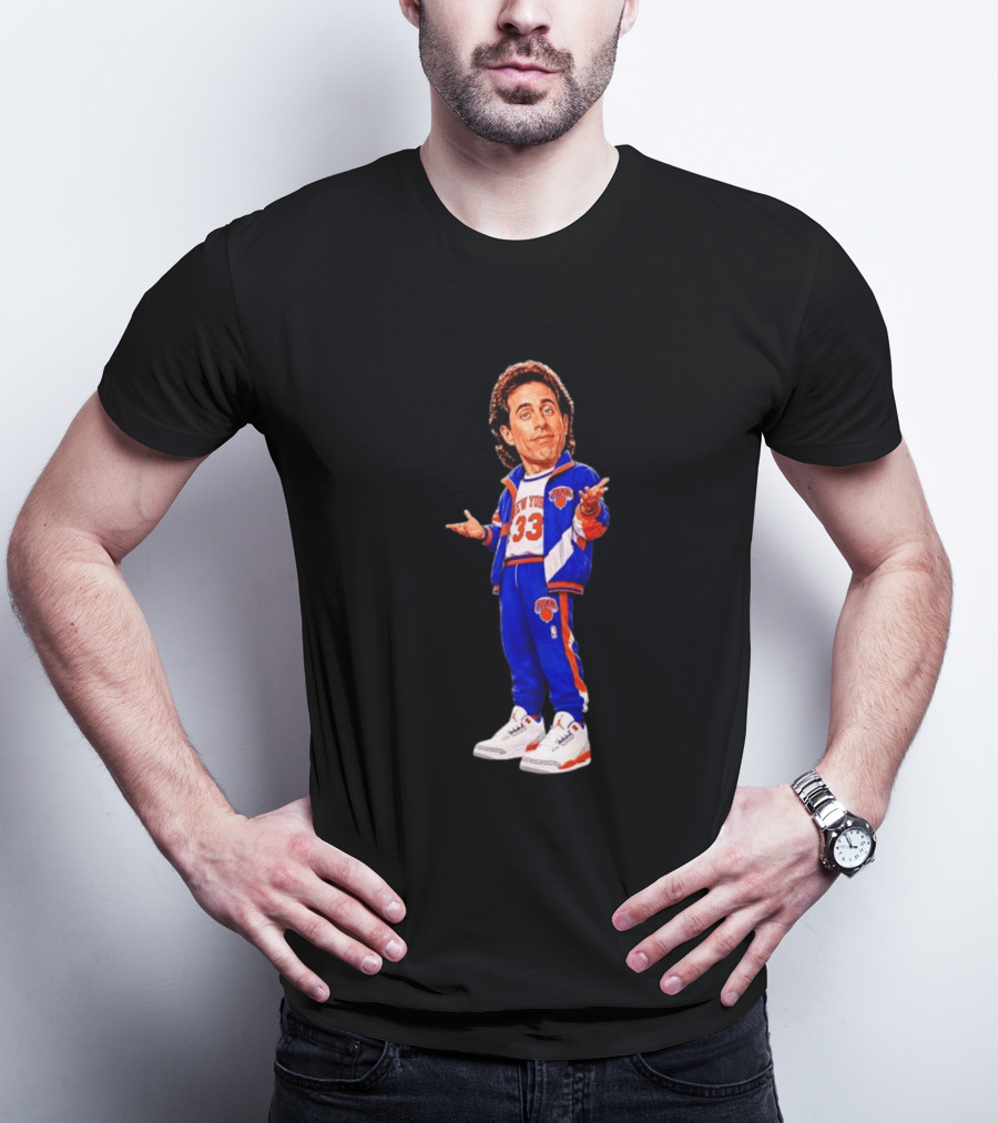 Jerry Seinfeld Knicks NBA Cartoon New York 33 Basketball T-Shirt