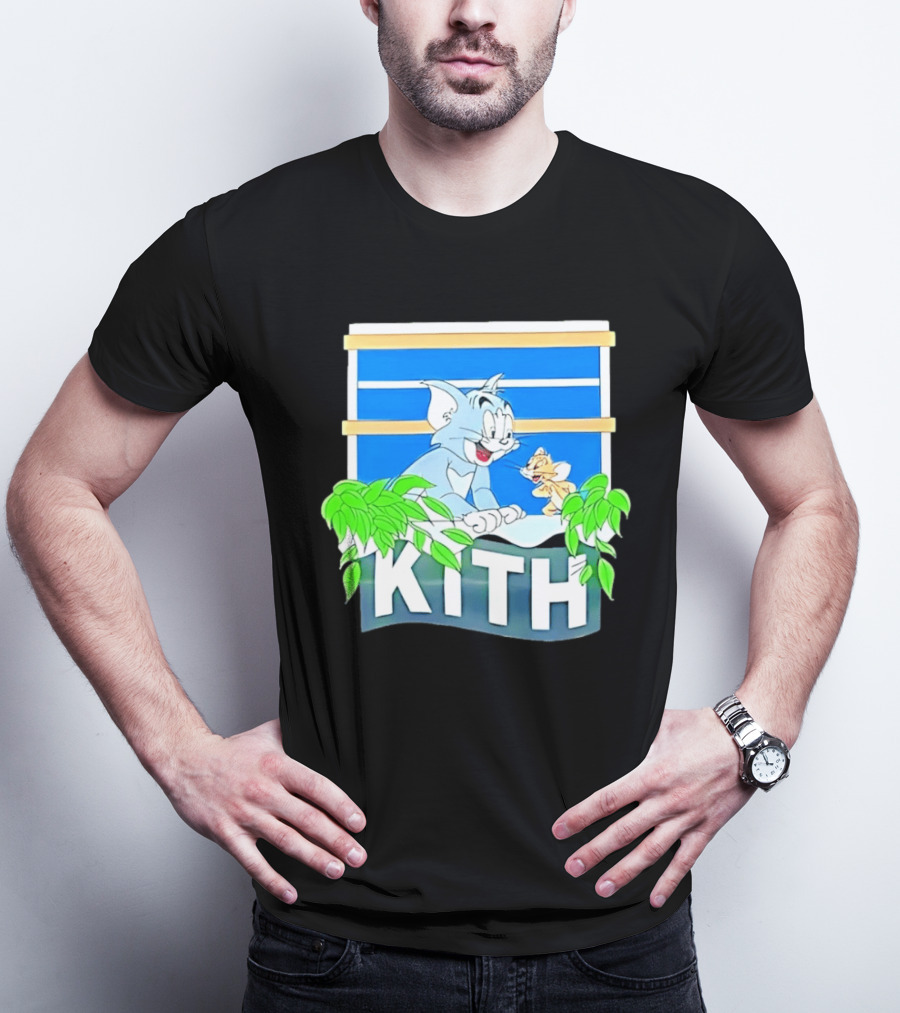 Kith Tom And Jerry Window Scene With Leaves T-Shirt