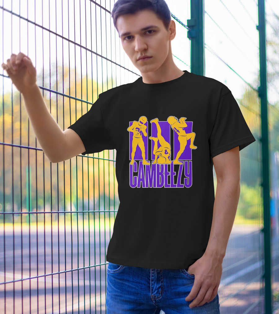 Cambeezy Lil Player 24 Purple Gold Football T-Shirt