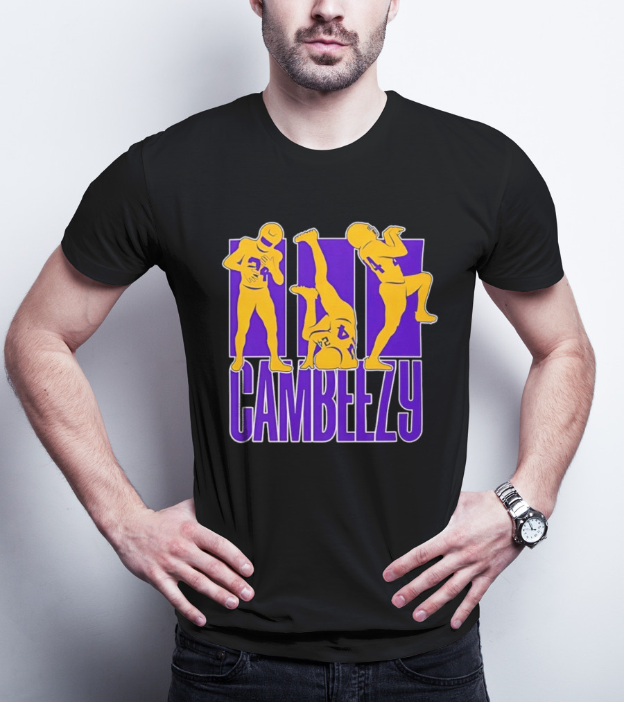 Cambeezy Lil Player 24 Purple Gold Football T-Shirt