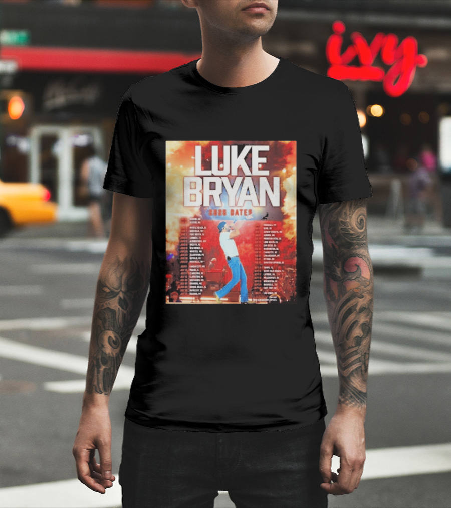 Luke Bryan 2026 Dates Tour Cities Concert Events T-Shirt
