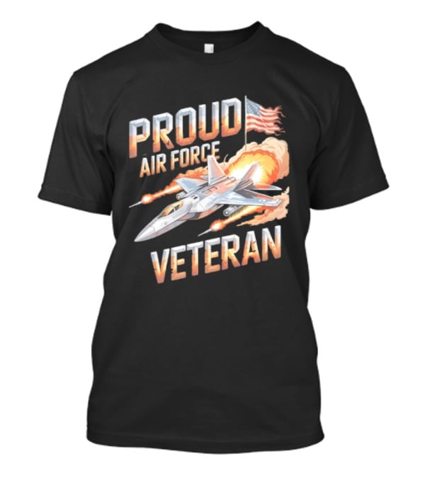 Proud Air Force Veteran F 22 Raptor America Flag T-Shirt