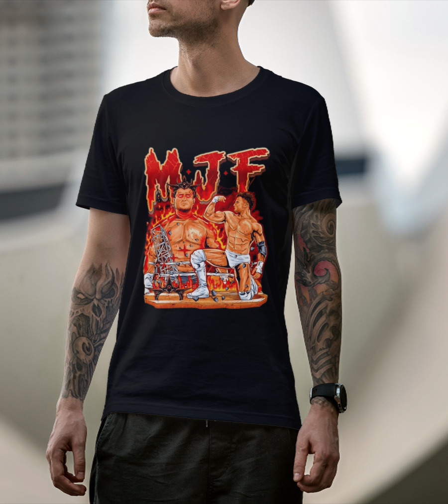 MJF Fiery Devil Dual Persona Wrestling Inferno T-Shirt