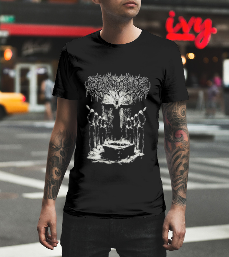 Lorna Shore Suffocate In The Ashen Wake Skeletons And Tree T-Shirt