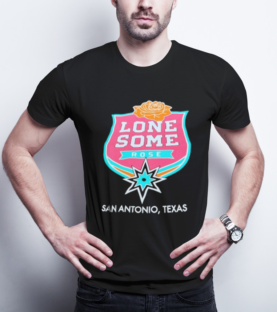 Lonesome Rose San Antonio Texas Retro Neon Sign T-Shirt