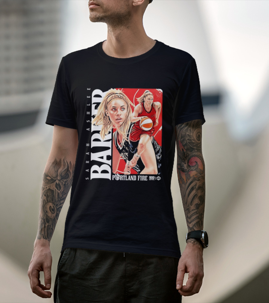 Sarah Ashlee Barker Portland Fire WNBA Basketball Player Action T-Shirt