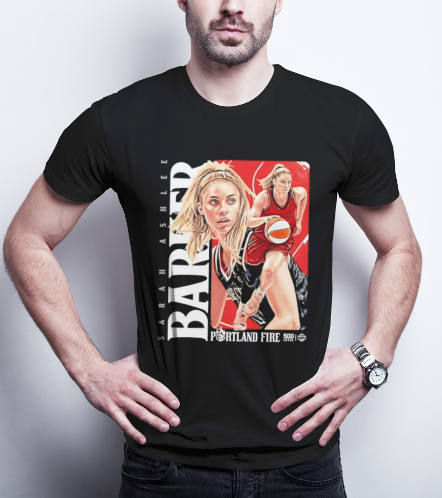 Sarah Ashlee Barker Portland Fire WNBA Basketball Player Action T-Shirt