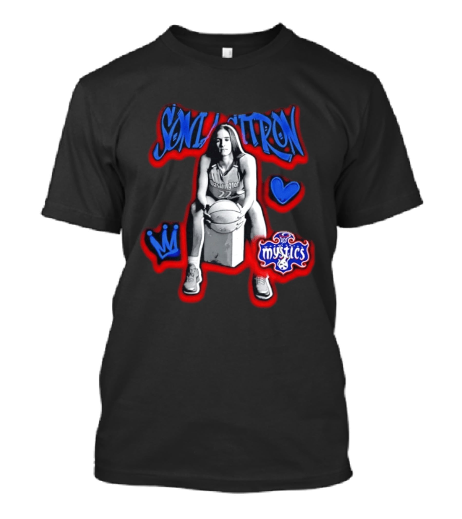 Sonia Citron Washington Mystics WNBA Basketball Grunge T-Shirt