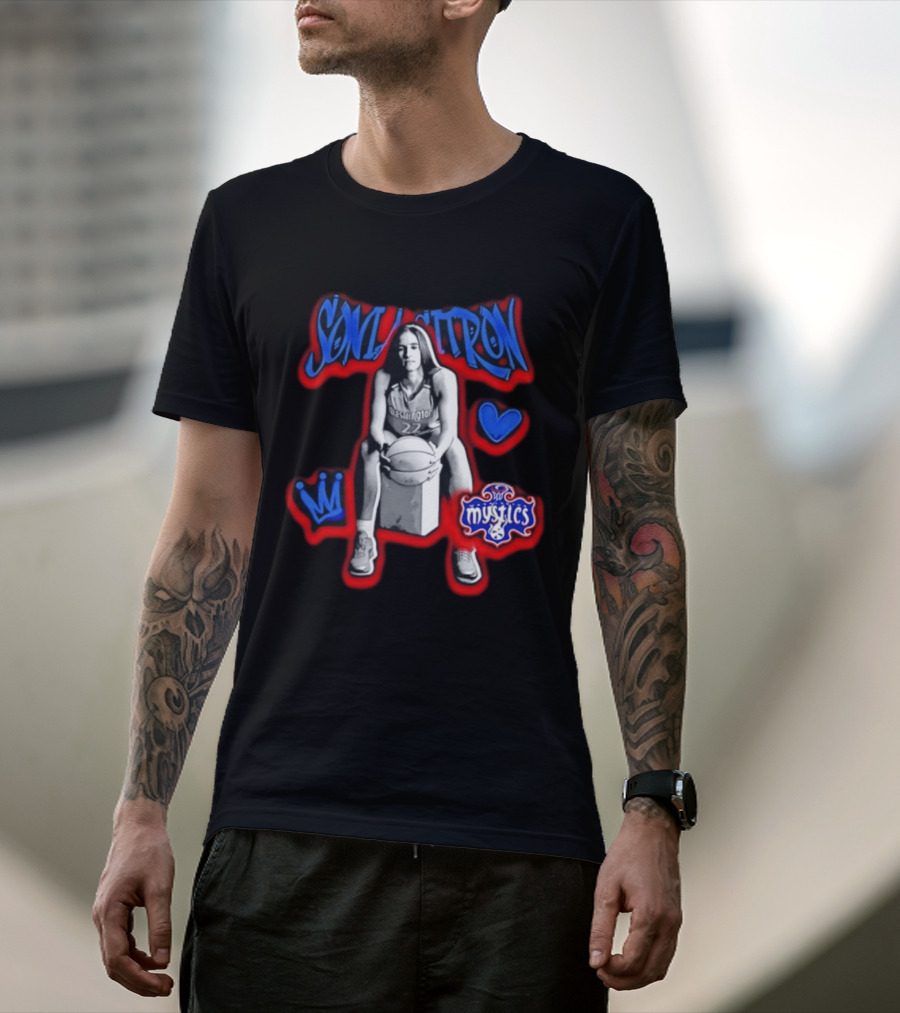 Sonia Citron Washington Mystics WNBA Basketball Grunge T-Shirt